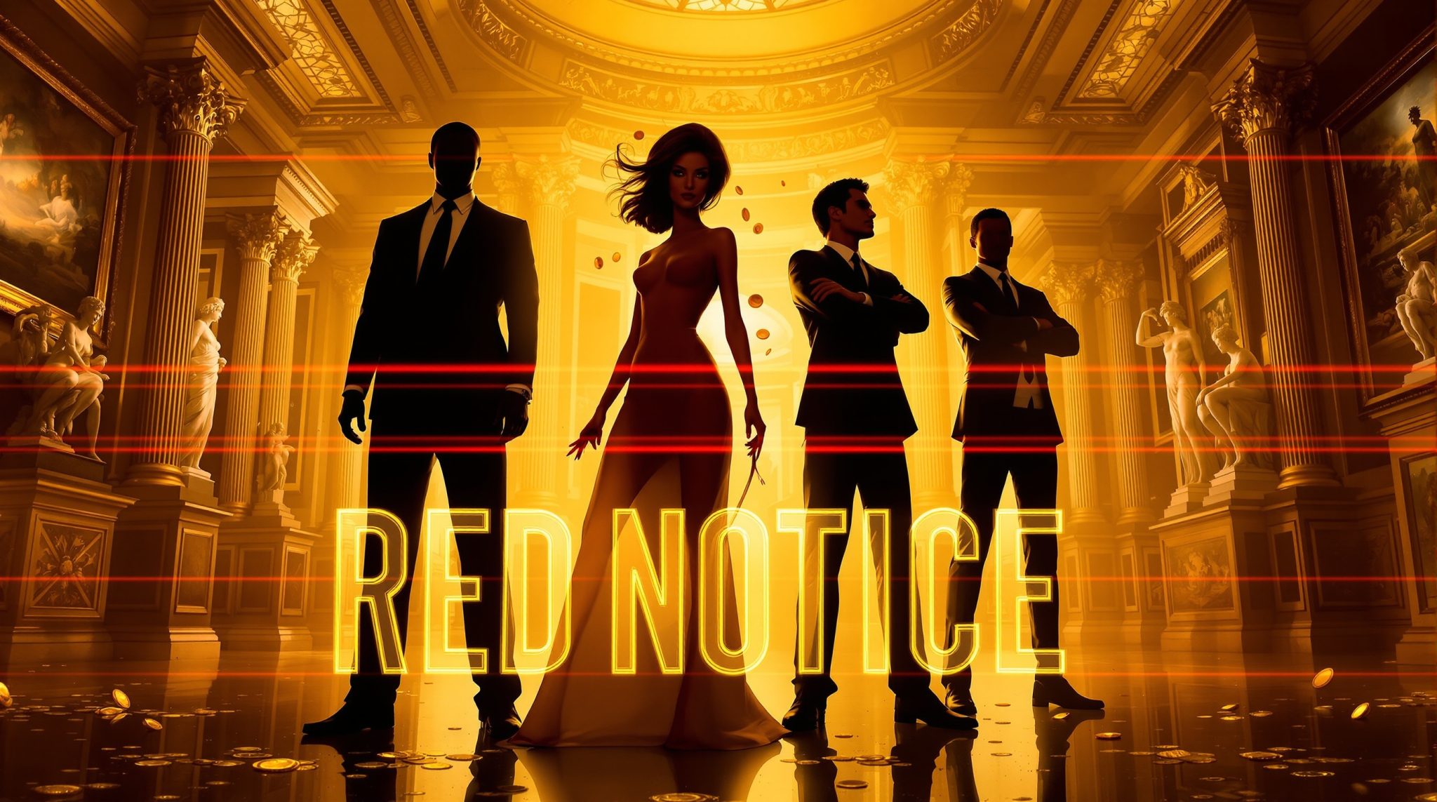 Medvirkende i Red Notice: Johnson, Gadot & Reynolds